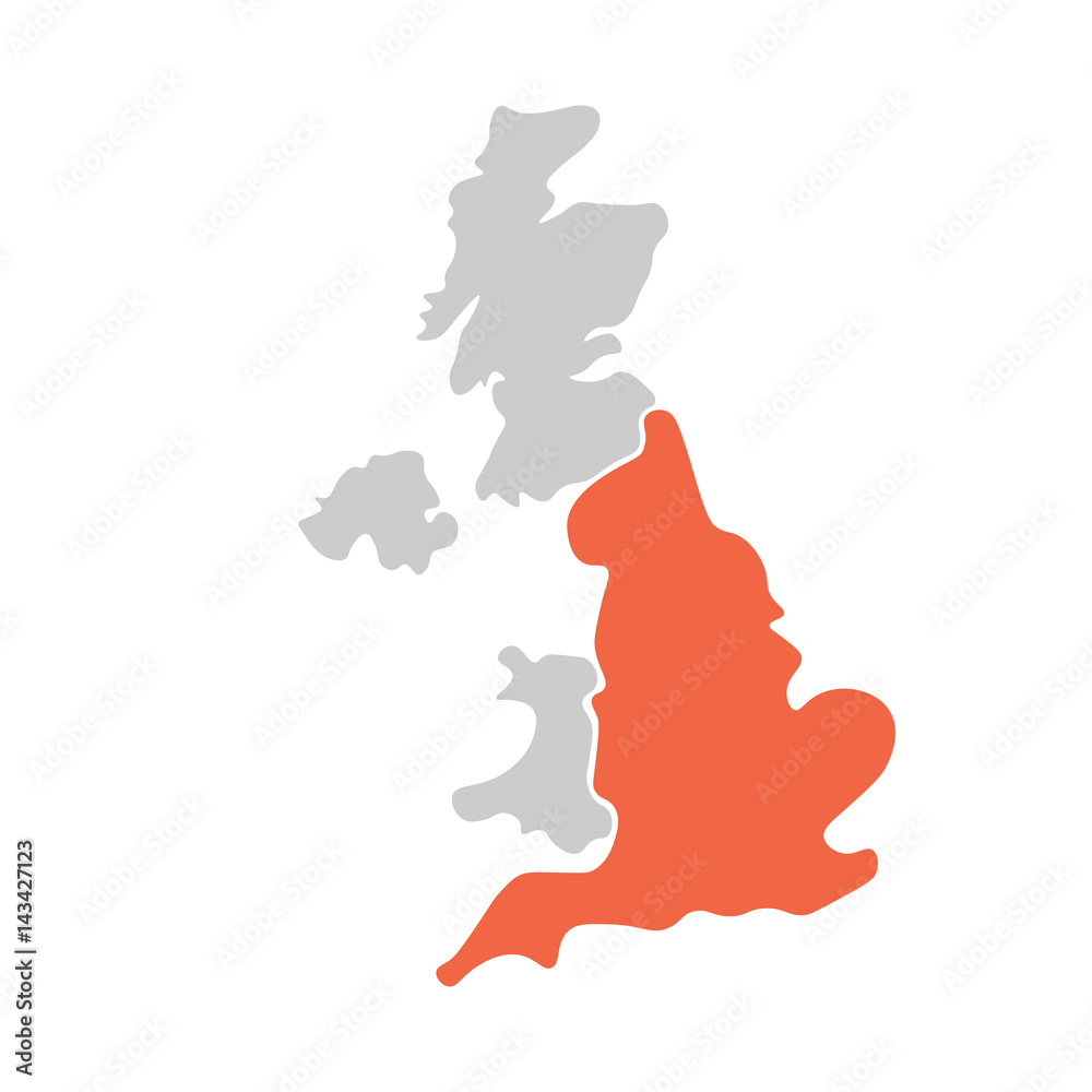 Vetor Simplified hand-drawn blank map of United Kingdom of Great ...