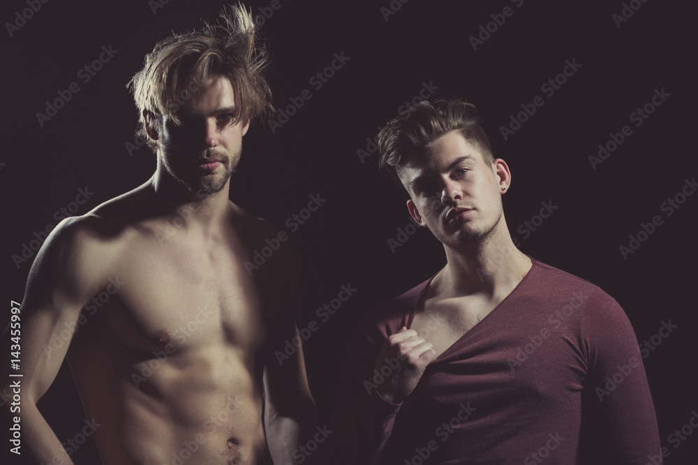 Two handsome men posing Stock Photo | Adobe Stock