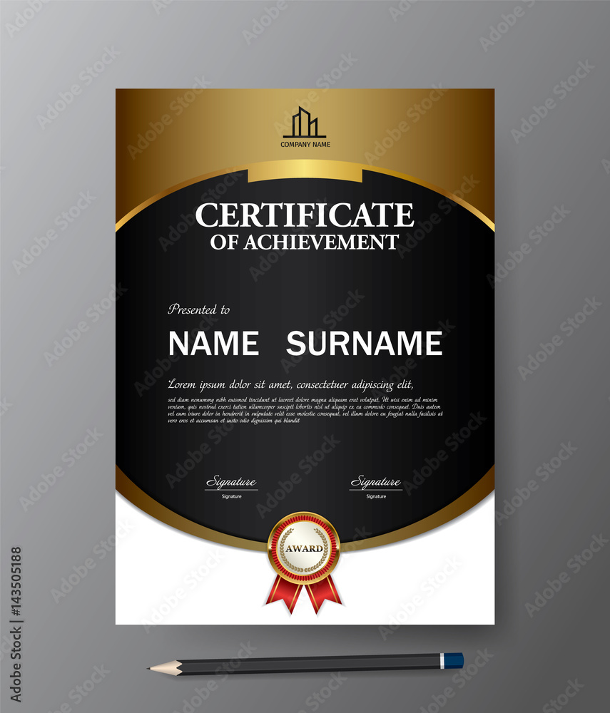 Certificate template,A4 size diploma, vector illustration Stock Vector ...
