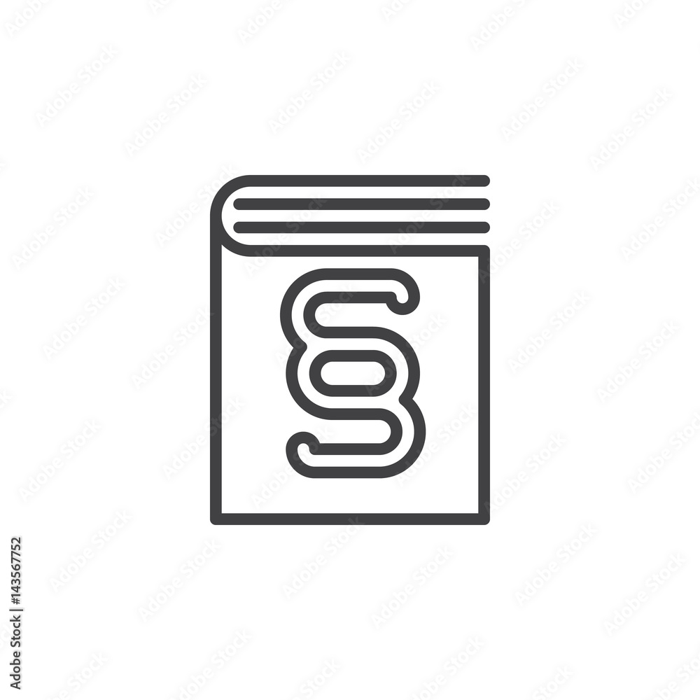 Stock-Vektorgrafik „Code of law book line icon, outline vector sign ...