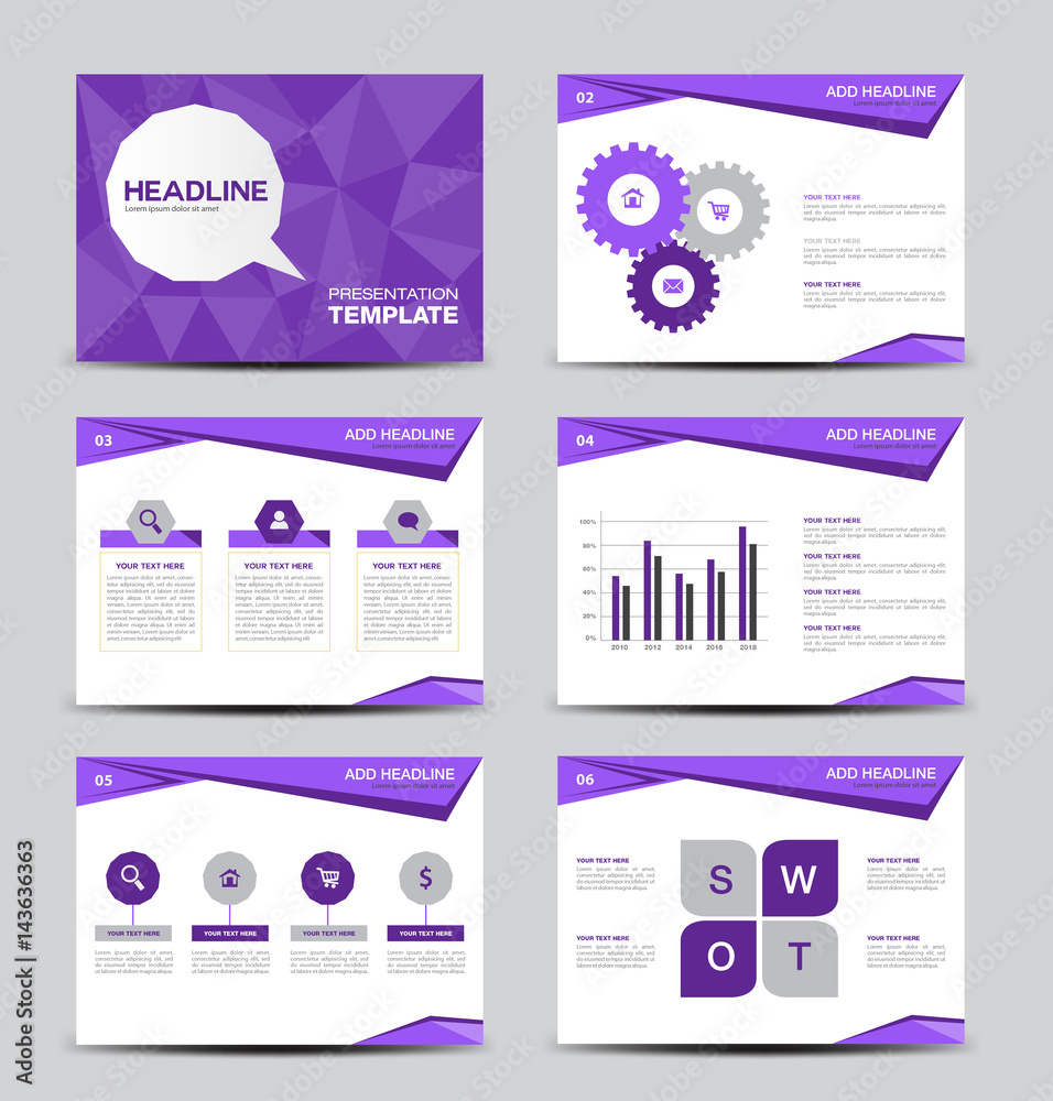 Elements of infographics for presentations templates, purple Business ...