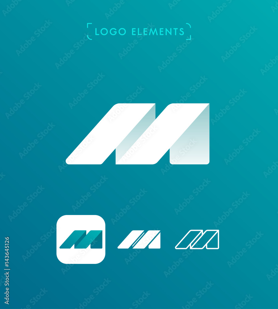 Abstract letter M origami style logo template Stock Vector | Adobe Stock