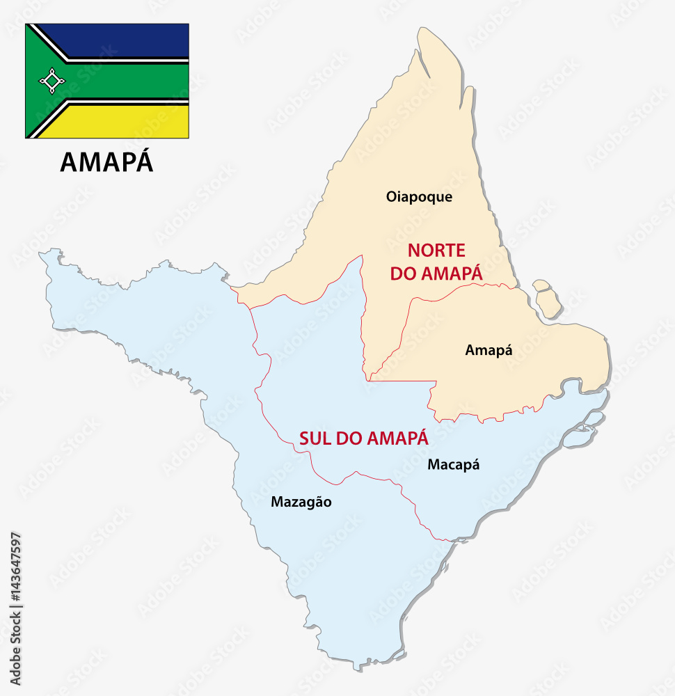 amapa administrative and political map with flag Stock Vector | Adobe Stock