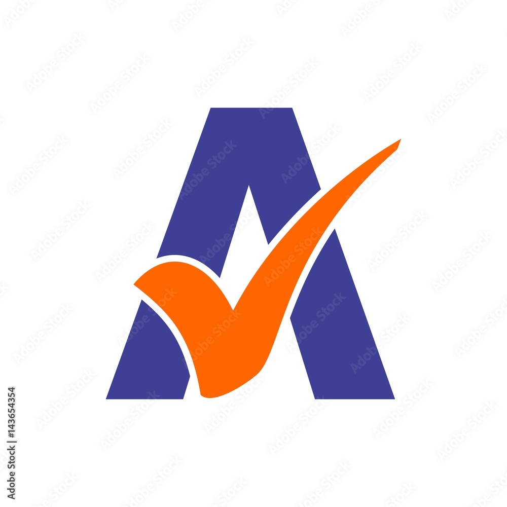 letter a with check mark. logo vector. Stock Vector | Adobe Stock