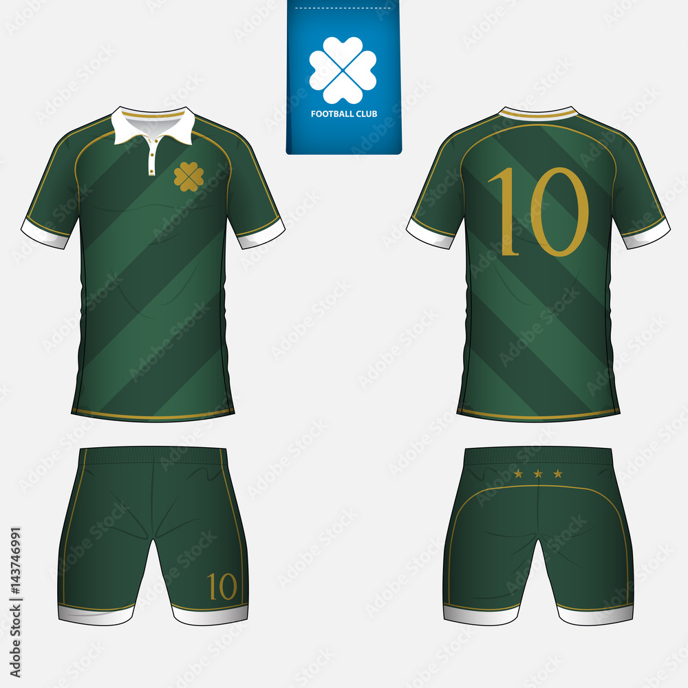 Set of soccer kit or football jersey template for football club. Flat ...