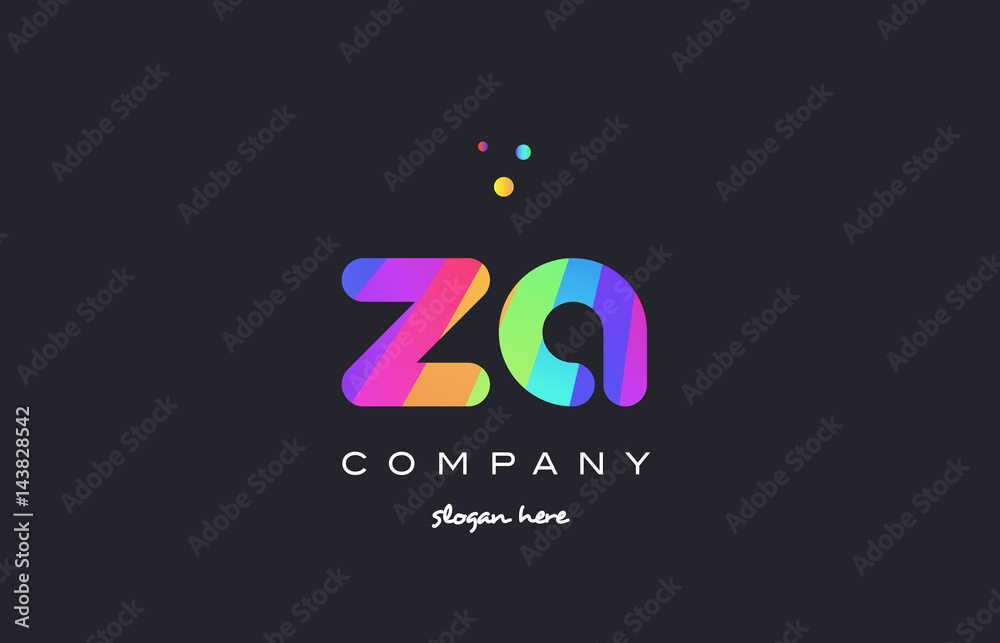 za z a colored rainbow creative colors alphabet letter logo icon Stock ...