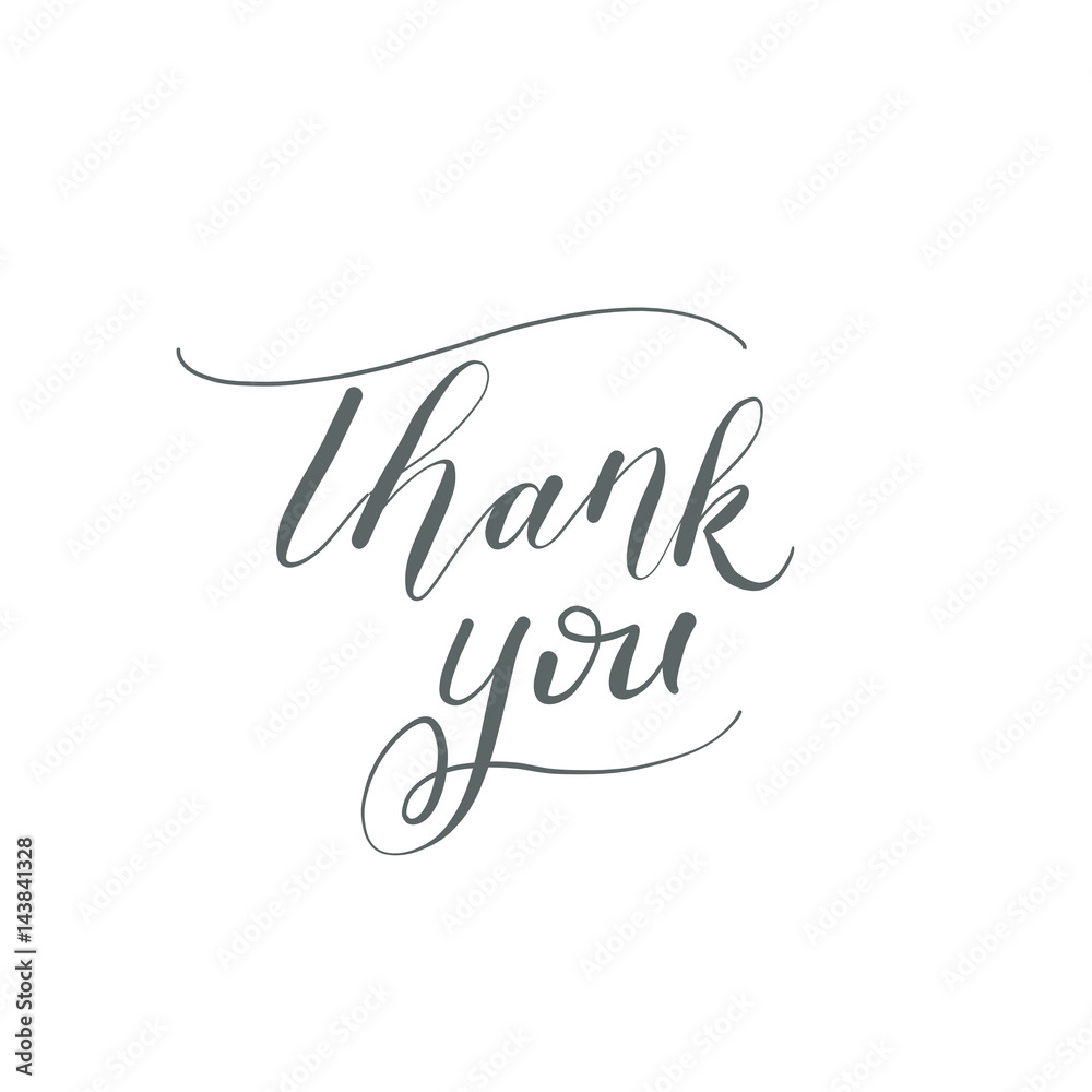 Thank You - hand calligraphy Stock Vector | Adobe Stock