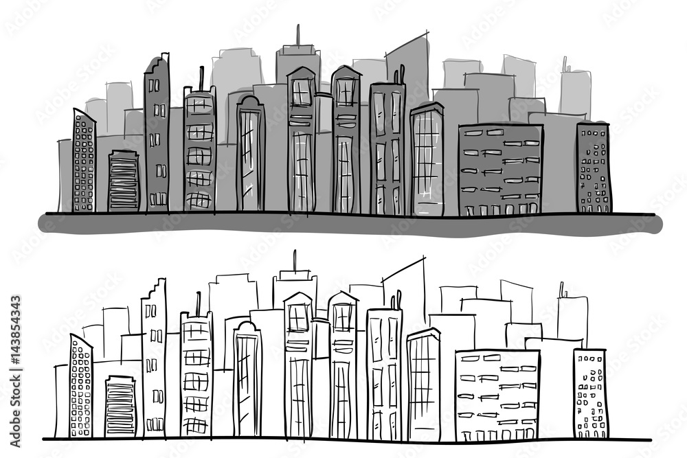 how to draw a background of a city