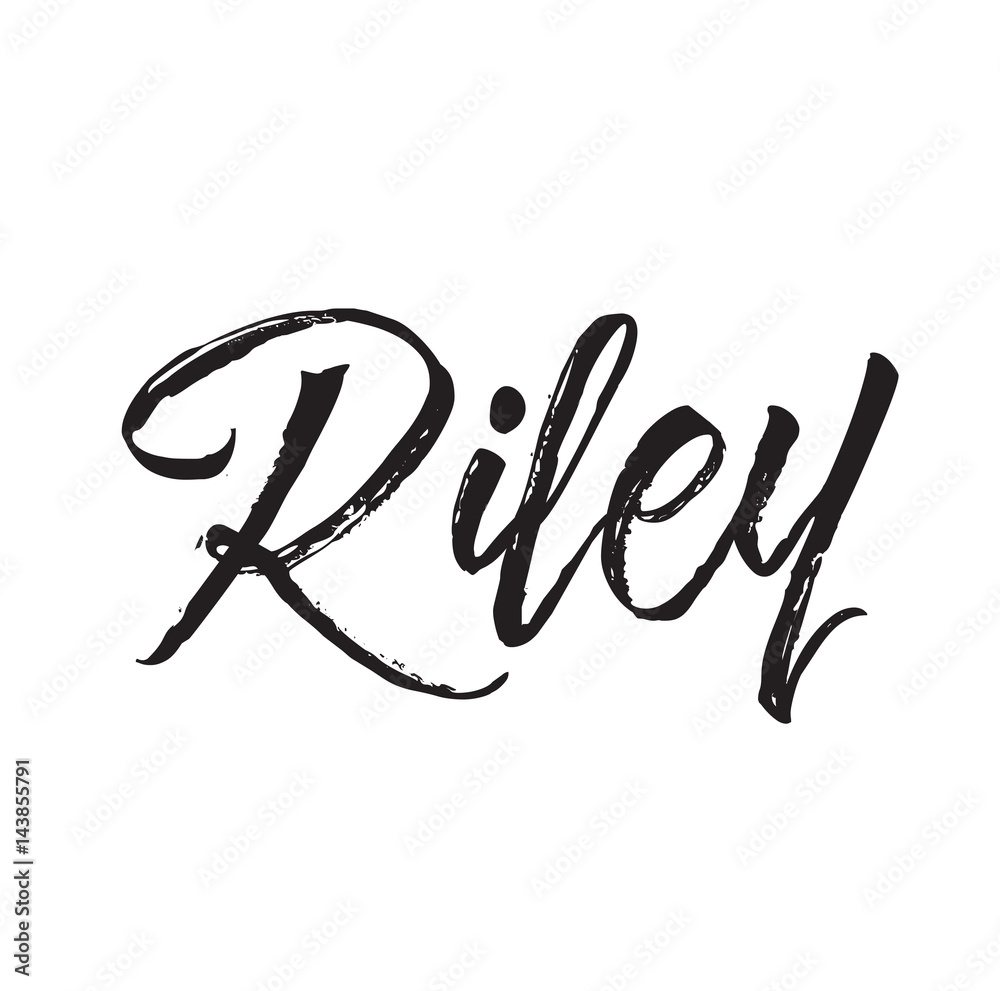 riley, text design. Vector calligraphy. Typography poster. Stock Vector ...