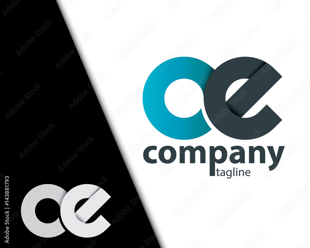 Initial Letter OE CE Rounded Lowercase Logo Stock Vector | Adobe Stock