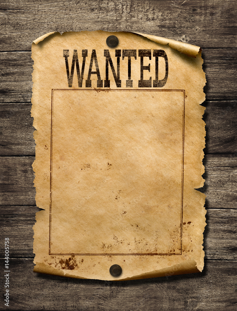 Wanted for reward poster 3d illustration Stock Photo | Adobe Stock