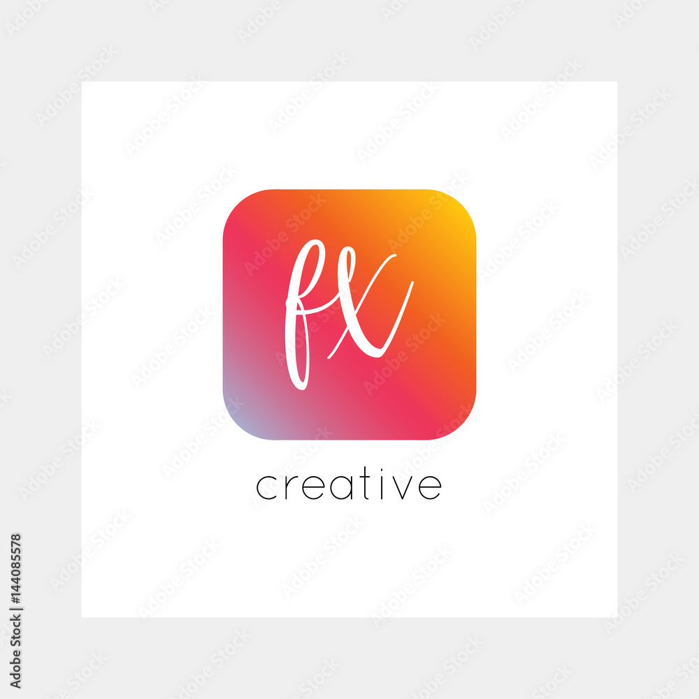 FX logo, vector. Useful as branding, app icon, alphabet combination ...