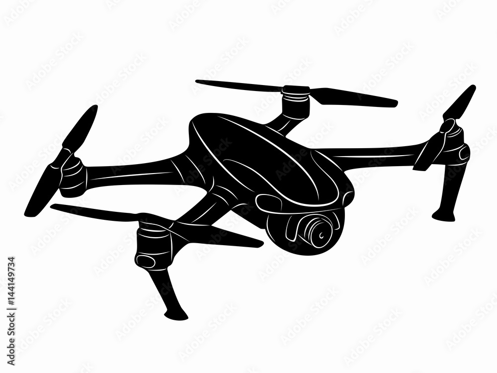 illustration of a drone flying, vector draw Stock Vector | Adobe Stock