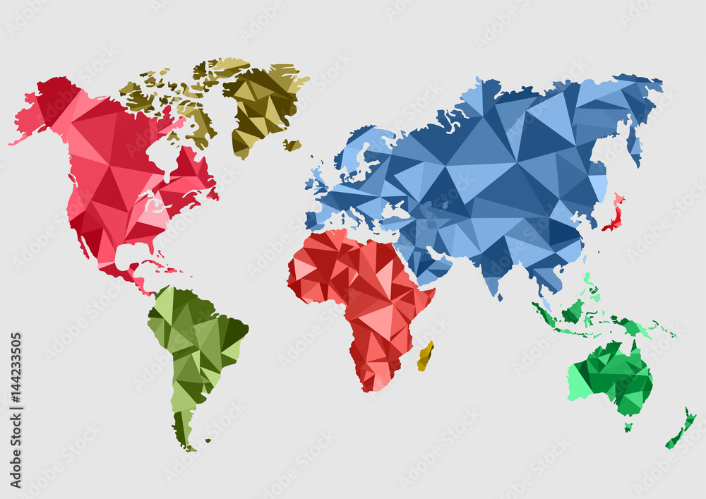 maps of the Earth. world map low poly. Vector illustration Stock Vector ...