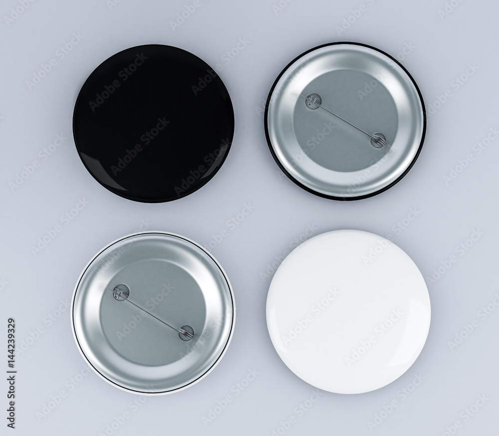 Blank button badge mockup 3d rendering Stock Illustration | Adobe Stock
