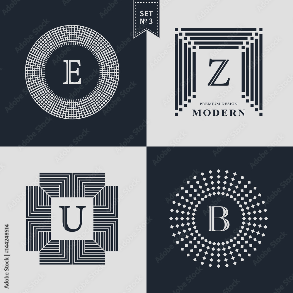 Logos Design Templates Set. Logotypes elements collection, Icons ...