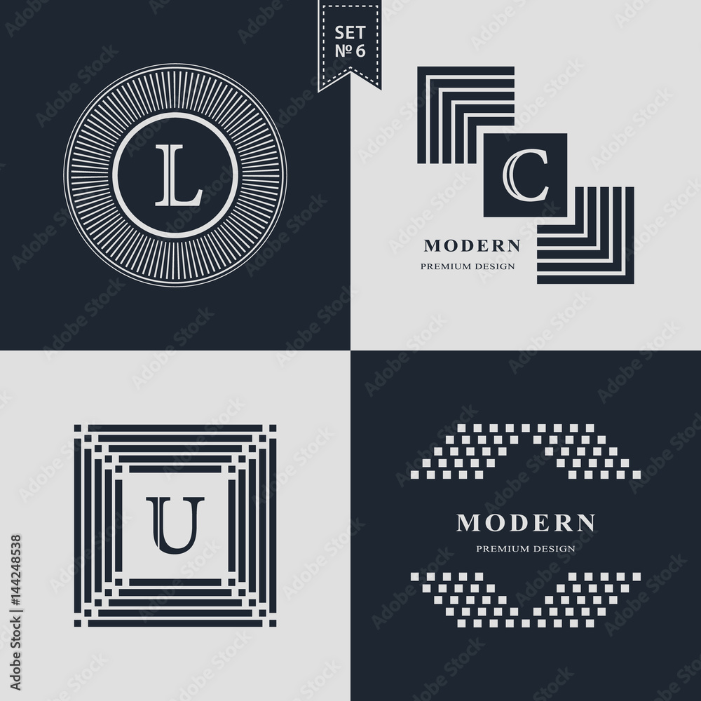 Logos Design Templates Set. Logotypes elements collection, Icons ...