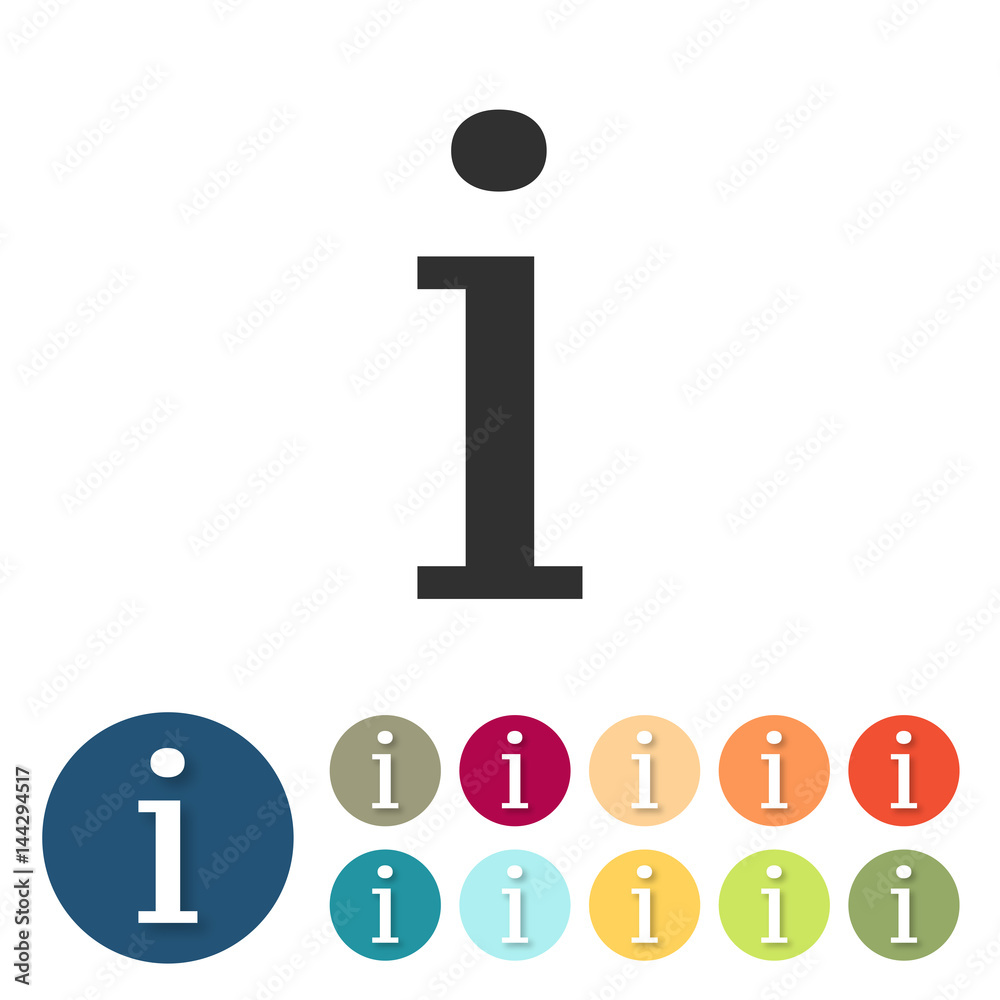 Image vectorielle Stock Button-Set bunt - i Information | Adobe Stock