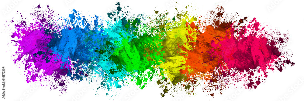 Multi-Color Paint Splatter Border/Background Stock Illustration | Adobe ...