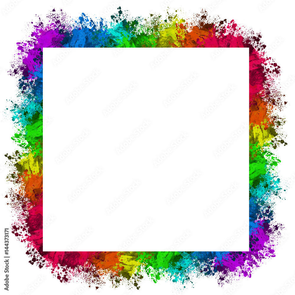 Multi-Color Paint Splatter Border/Background Stock Photo | Adobe Stock