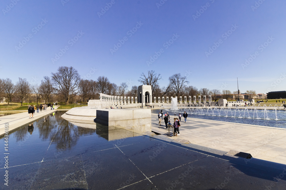 View of the northern-side of the National World War Two Memorial ...