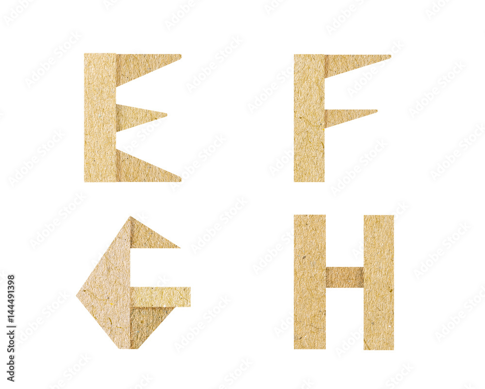 Vintage Font, graphic is paper craft font. recycle style is rough ...