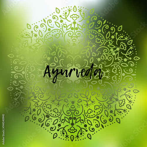 Ayurveda Vector illustration Poster background Template with floral ...