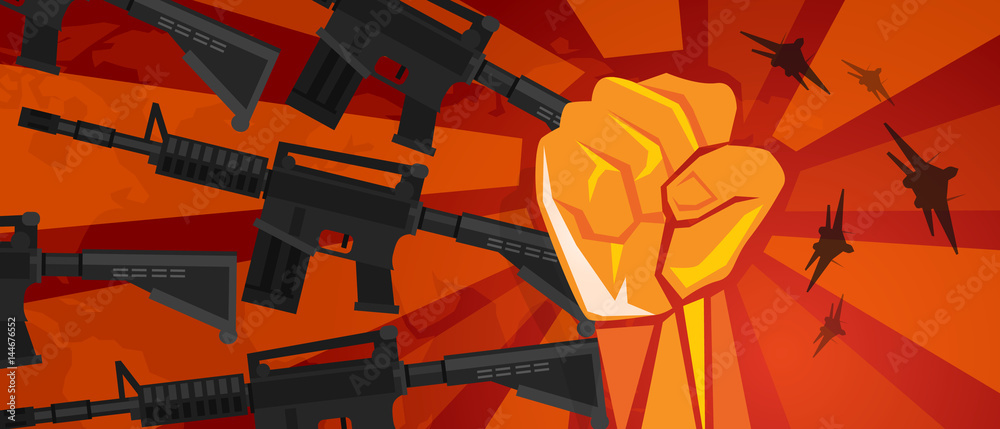 arm military revolution fist hand symbol retro communism propaganda ...
