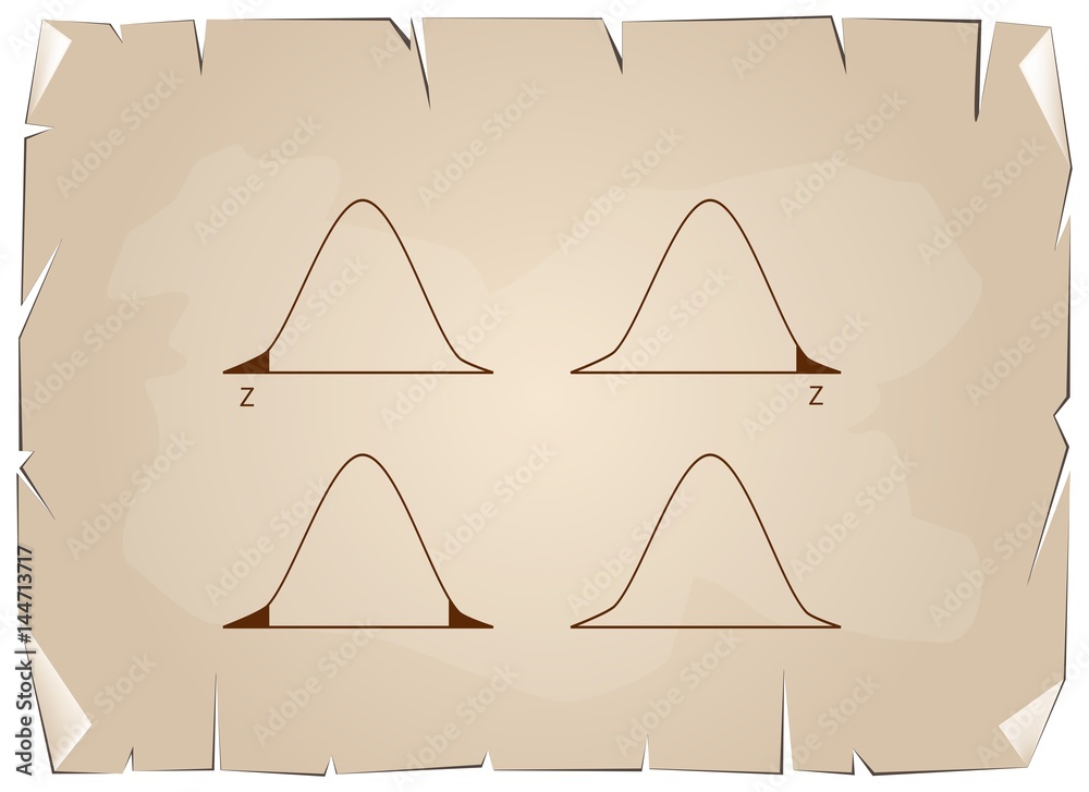 Normal Distribution Chart or Gaussian Bell Curve on Old Paper Stock ...