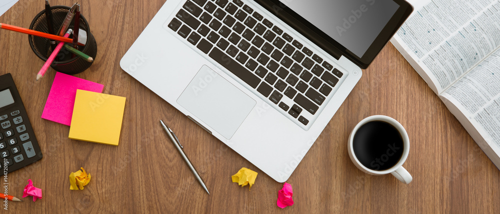 Office table top view Stock Photo | Adobe Stock