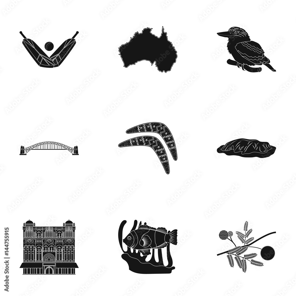 National symbols of australia. Web icon on Australia theme.Australia ...
