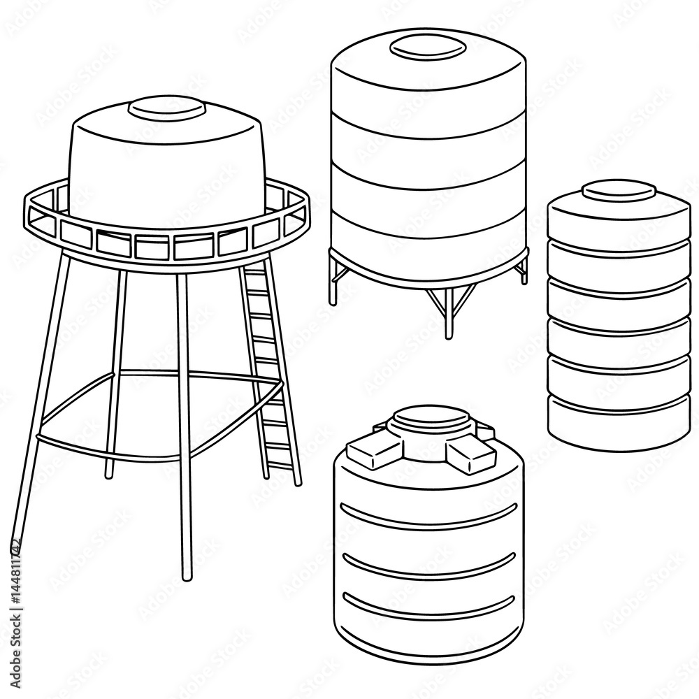 vector set of water storage tank Stock Vector | Adobe Stock
