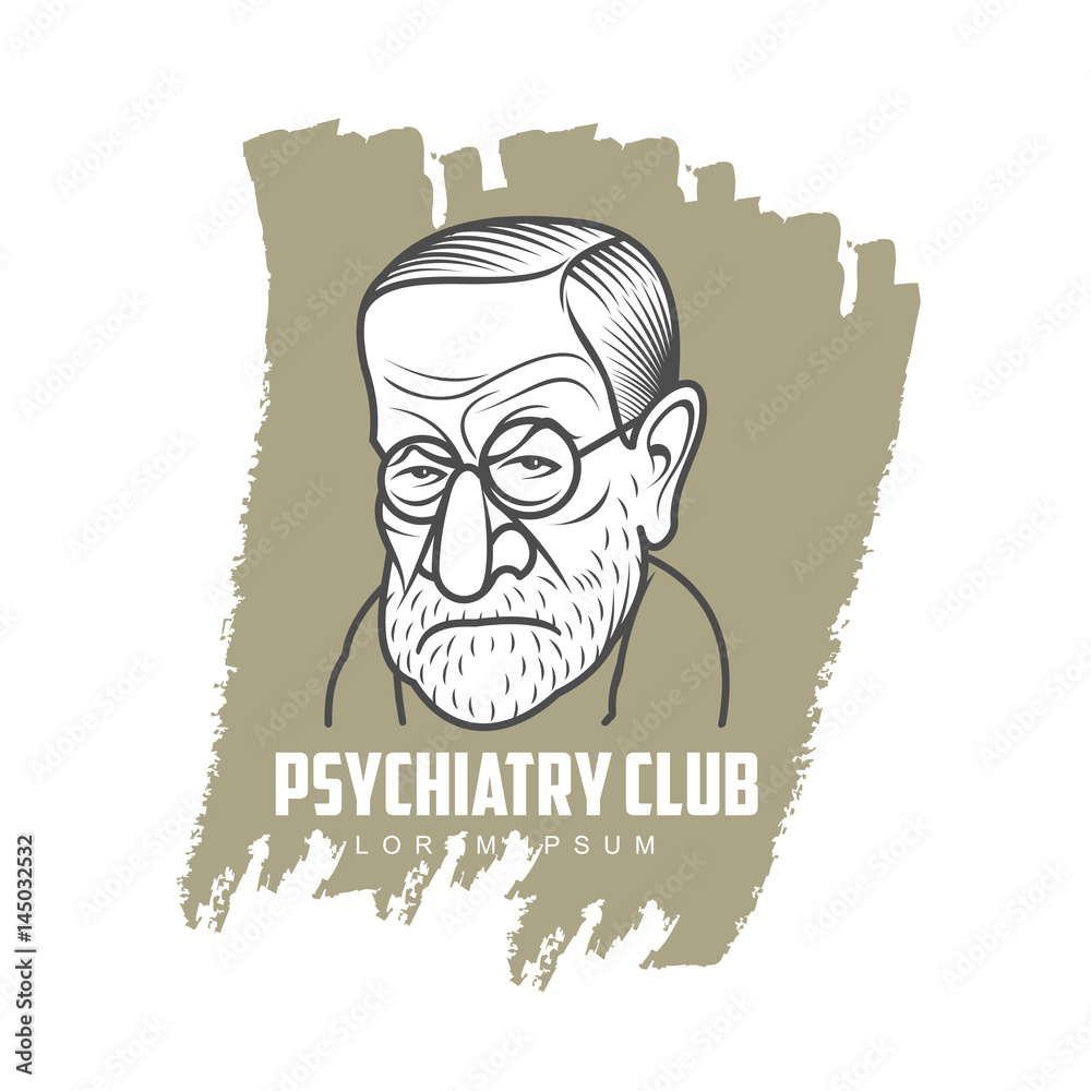 Cartoon caricature portrait of Sigmund Freud Stock Vector | Adobe Stock