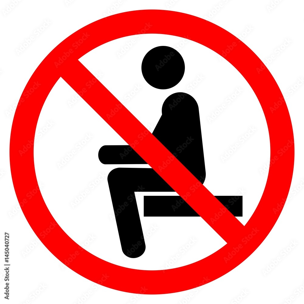 no sitting. do not sit on. surface prohibition sign Stock Vector ...