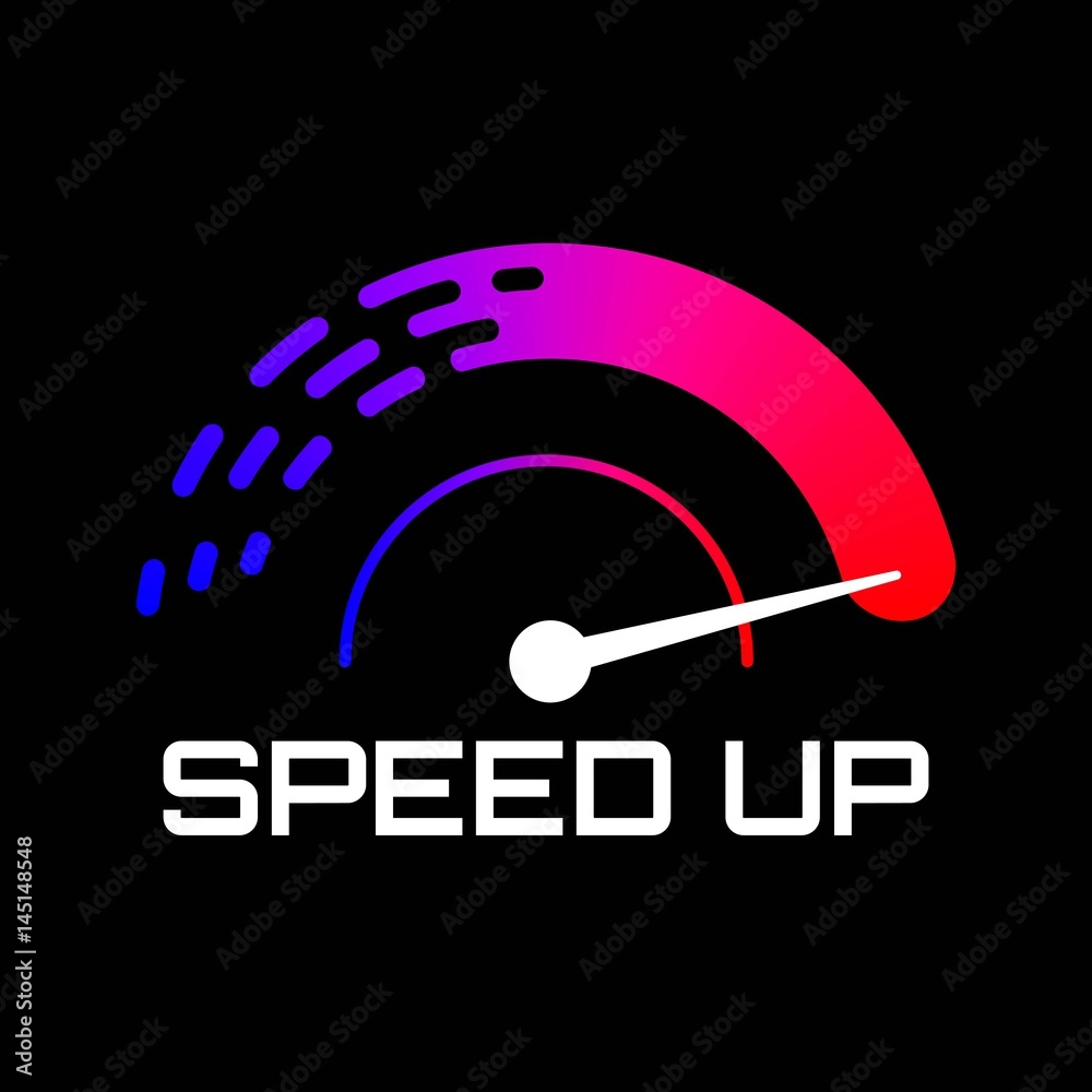 Speedometer logo. Max speed colorful icon. Stock Vector | Adobe Stock