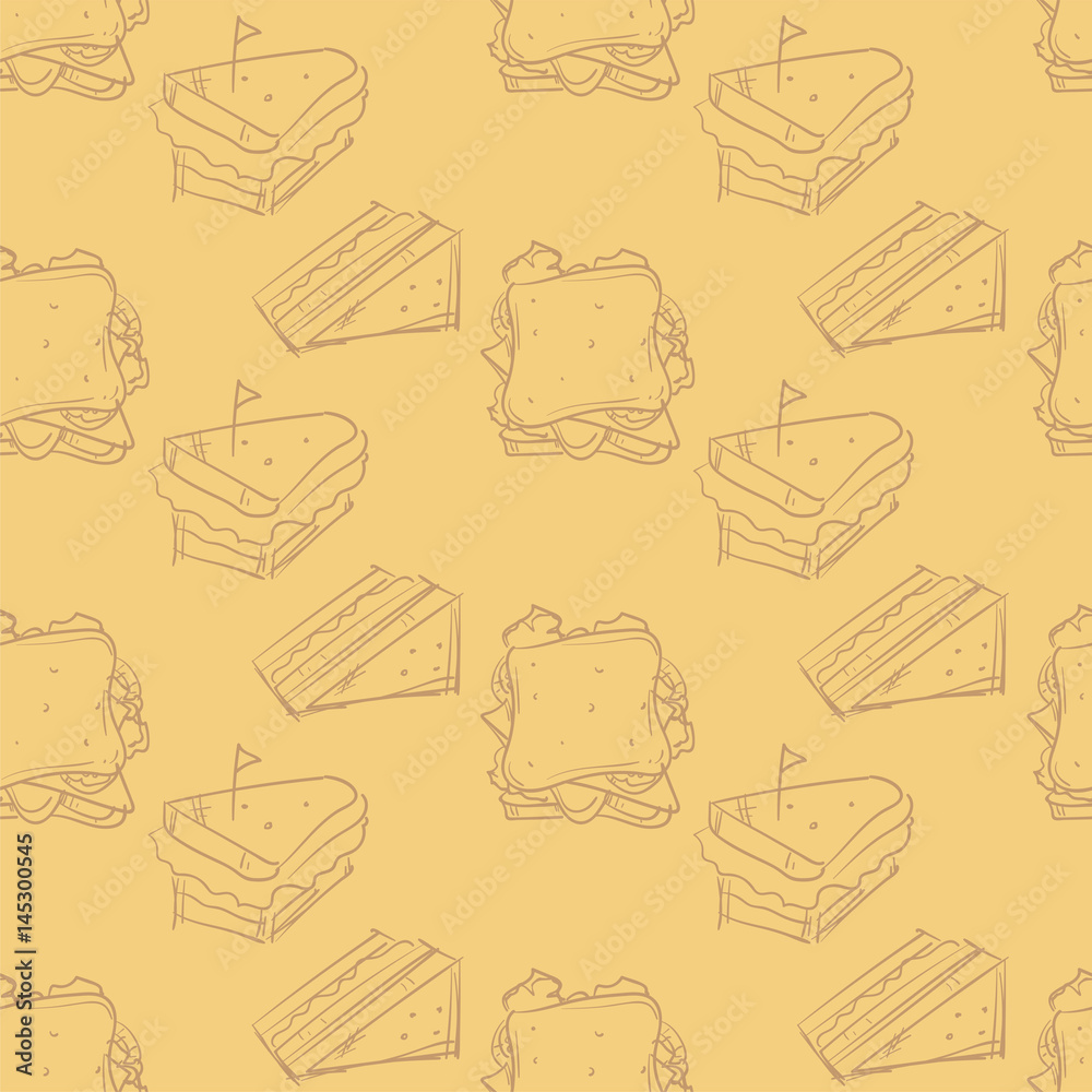pattern sandwich graphic design illustrate objects background Stock ...