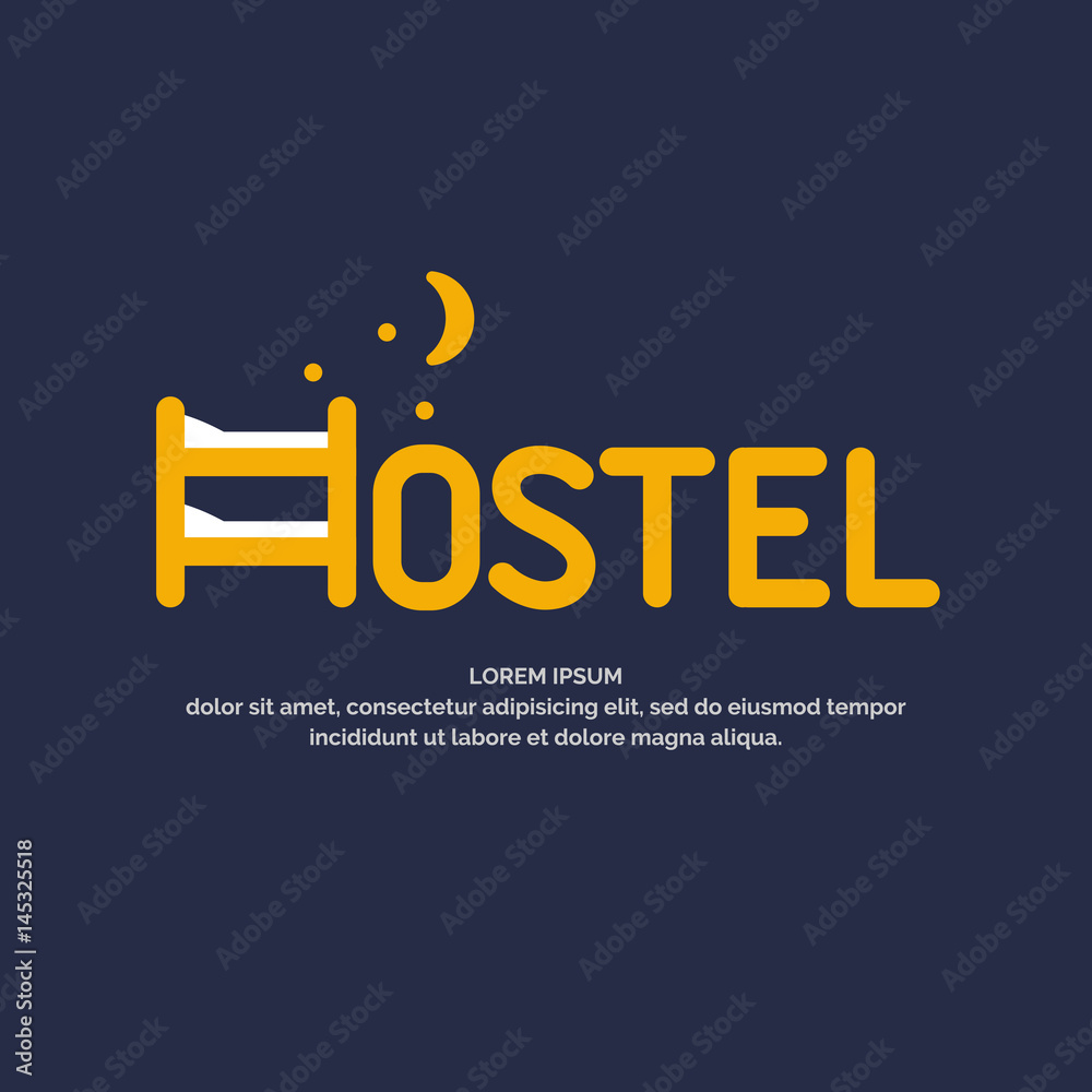 Modern conceptual vector logo of the Hostel. Stock Vector | Adobe Stock