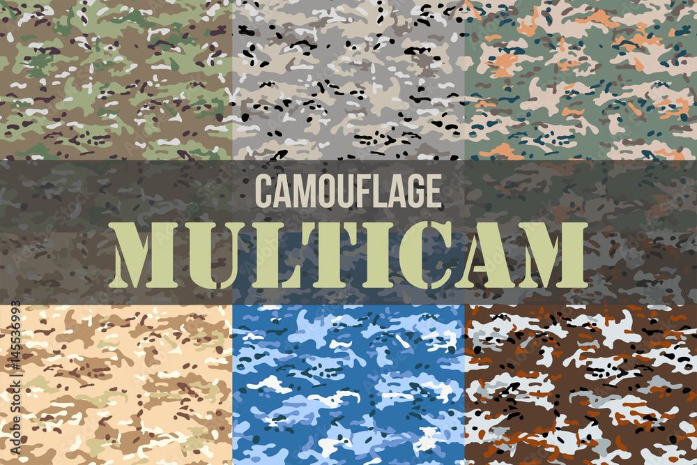 Стоковое векторное изображение «Set of Multicam Camouflage seamless ...
