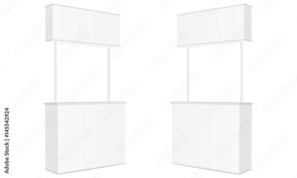 Vector de Stock Promotion trade counter stand mockup for design ...