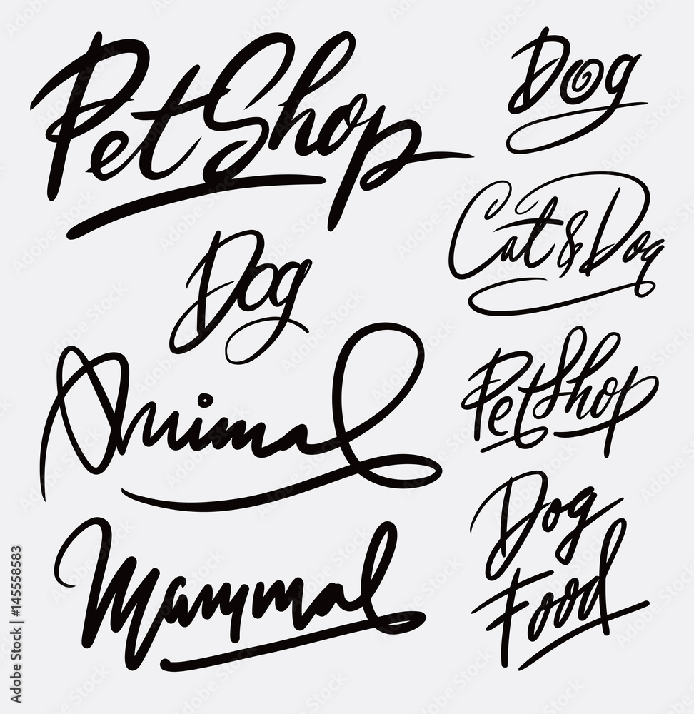 Animal and pet shop hand written typography. Good use for logotype ...
