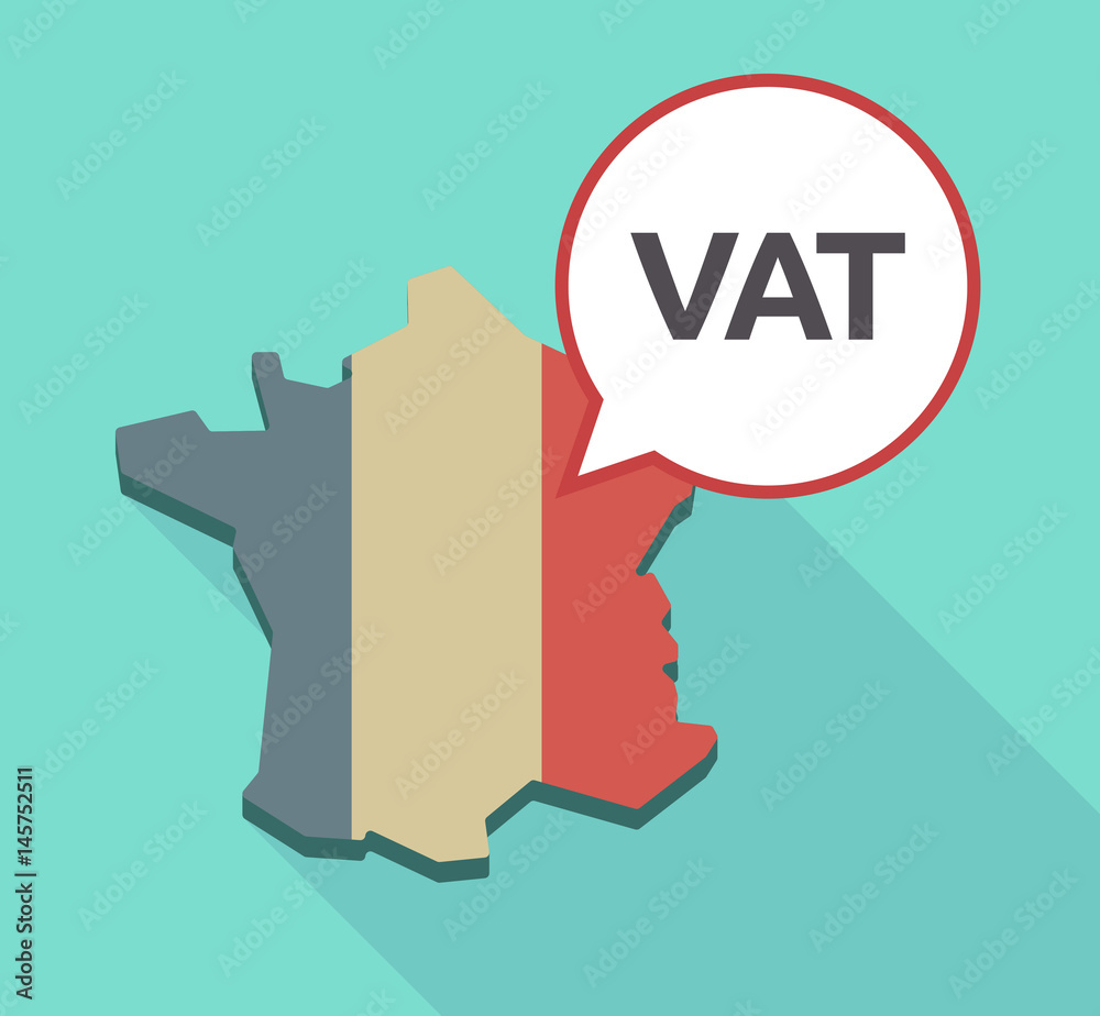 Long shadow France map with the value added tax acronym VAT Stock ...