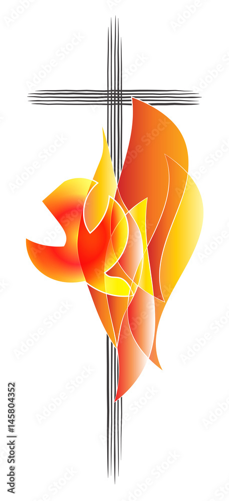 The Holy Spirit Fire And Cross