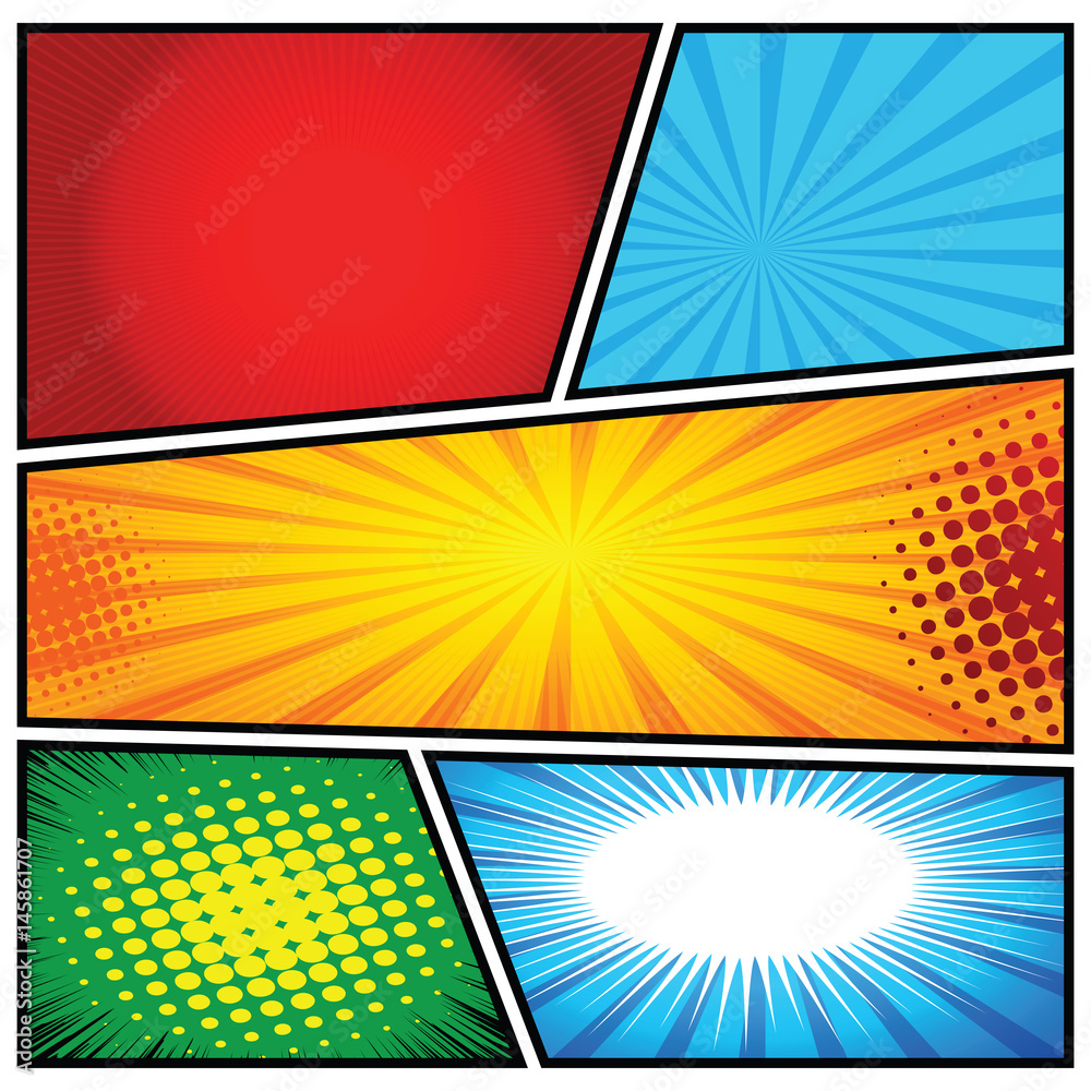 Comics Template. Vector Comic Book Illustration. Stock Vector | Adobe Stock