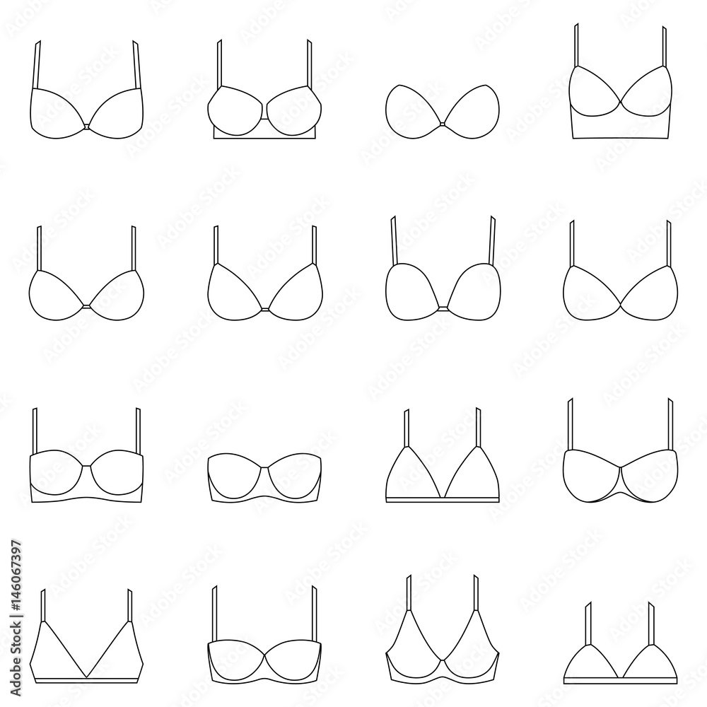 Set of bra icons, vector illustration Stock Vector | Adobe Stock
