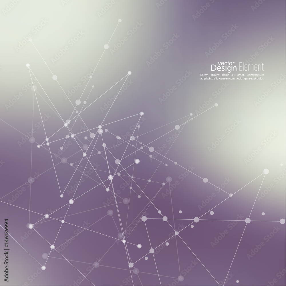 Vector de Stock Abstract neat Blurred Background with Dots Array and Lines. Connection Structure ...