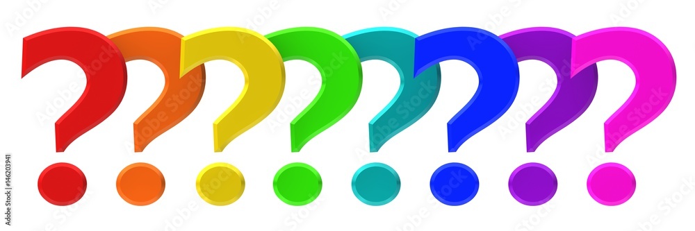 3d Rainbow Question Mark