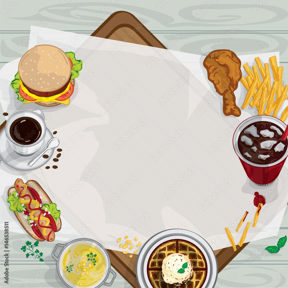 menu food drawing graphic design illustrate objects template background ...