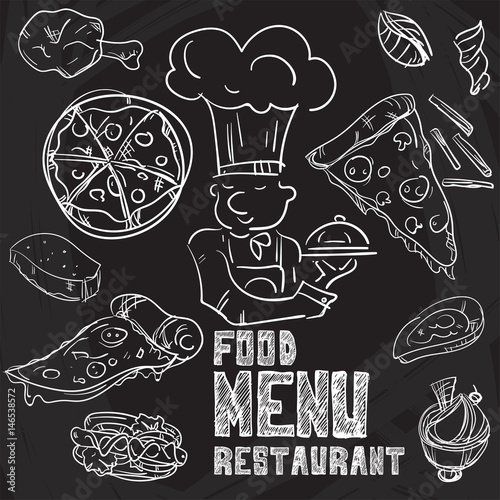 menu food drawing graphic design illustrate objects template background ...