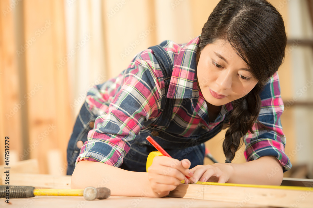 craftsman measuring with ruler and pencil Stock Photo | Adobe Stock