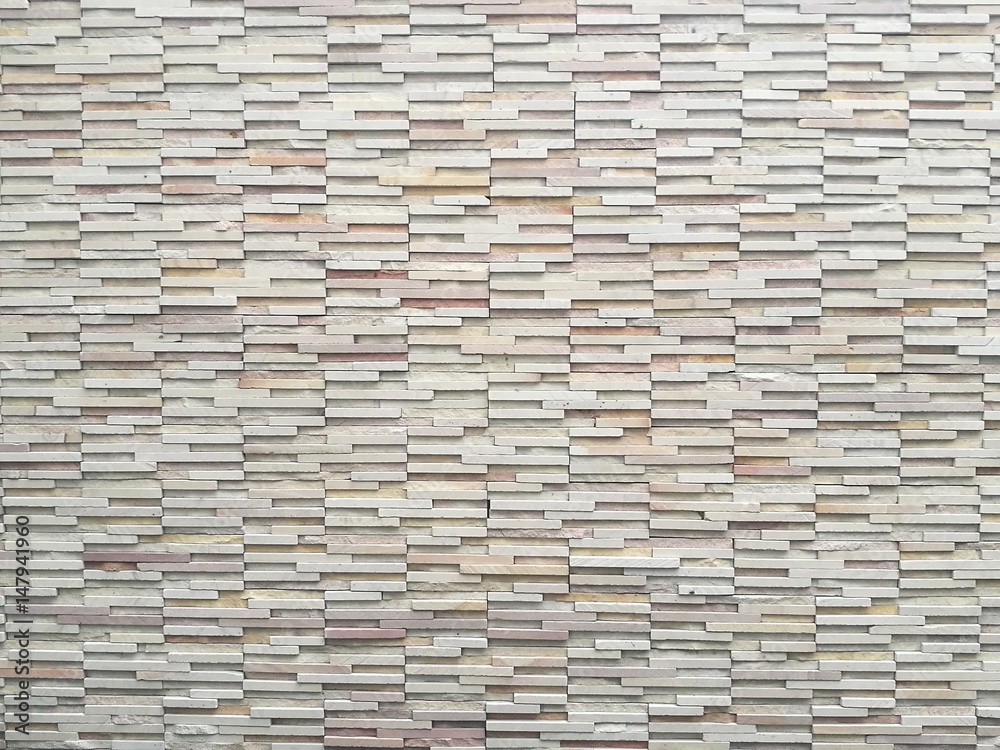 Brick block wall background in living room at home, white wall in house ...